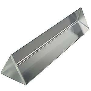 Equilateral Prism FMHXG Crystal 3.54inch Optical Glass Triangular Prism for Teaching Light Spectrum Physics and Photo Photography Prism, 20x20x90mm