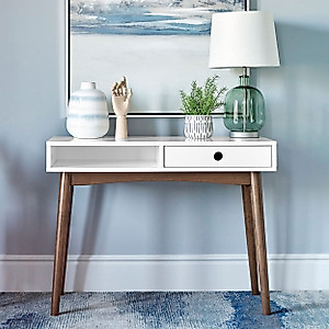 Coaster Furniture Bradenton 1-Drawer White and Walnut Writing Desk 801931