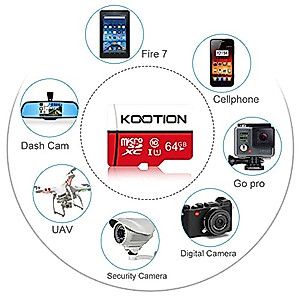 KOOTION 64GB Micro SD Card 2 Pack Ultra Micro SDXC Memory U1 Card Class 10 Micro SD Cards 64GB High Speed TF Card R Flash, C10, U1, 64 GB (2 Pack)