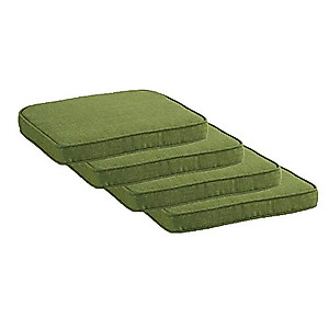 Comfort Classics, Inc. Outdoor Texture Green SEAT PAD (Set of 4) 21" L x 18" W x 2.5" H in Spun Polyester