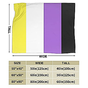 Non-Binary Flag Flannel Fleece Throw Blankets for Bed Sofa Living Room Soft Blanket Warm Cozy Fluffy Throw Plush Blanket
