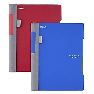 Five Star Advance Spiral Notebooks, 2 Subject, College Ruled Paper, 100 Sheets, 9-1/2" x 6", Red, Blue, 2 Pack (38637)