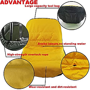 POWERWORKS Weatherproof Deluxe Riding Lawn Mower Seat Cover, Medium, Yellow