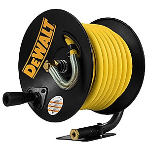 DEWALT DXCM024-0348 3/8" x 50' Manual Hose Reel with Rubber Hose , Yellow