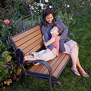 Lifetime 60055 Outdoor Glider Bench, 4', Walnut Brown