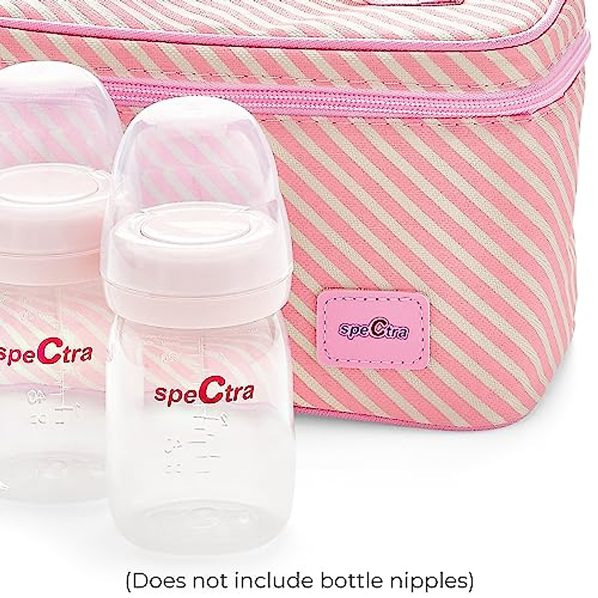 Spectra - Cooler Bag Storage Kit for Breast Milk - Pink (Ice Pack and 2 Wide Neck Bottles)