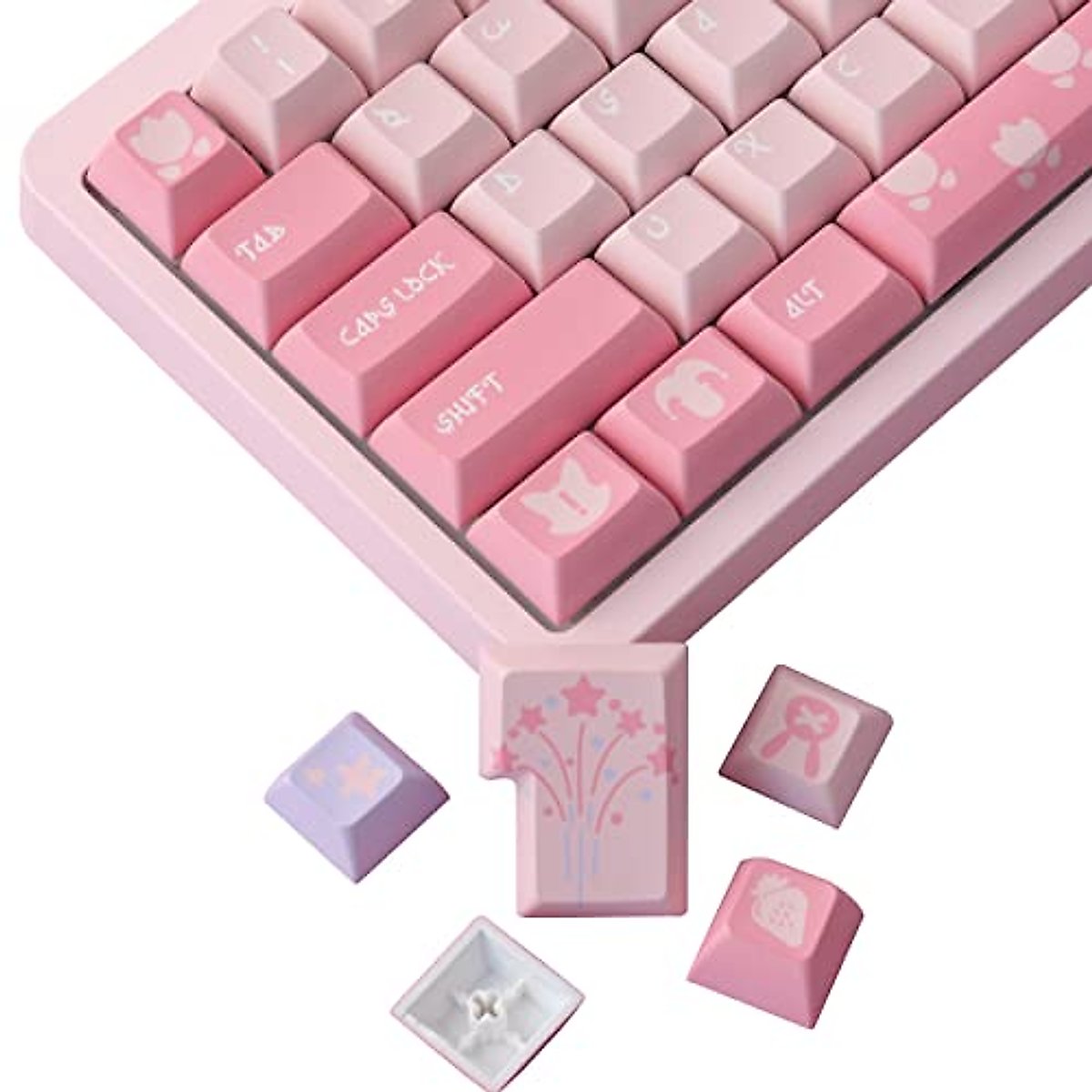 JOMKIZ Keycaps,143 Keys KCA Profile Garden Party Theme Custom Keycaps Set for Cherry MX Gateron Kailh Switches Mechanical Gaming Keyboard