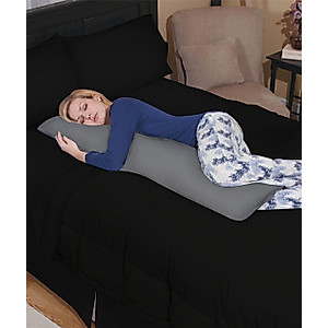 Crescent Bedding 1800 Series Brushed Microfiber Grey Body Pillow Cover - Super Soft and Cozy, Zipper Closure – Hypoallergenic -Wrinkle, Fade, Stain Resistant – Body Pillow Case, (21×54 Inch)