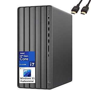 HP 2023 Envy Business Tower Desktop Computer, 13th Gen Intel 16-Core i7-13700 to 5.1GHz, 32GB DDR4 RAM, 1TB PCIe SSD, WiFi 6, Bluetooth 5.3, Wired Keyboard & Mouse, Windows 11 Pro, BROAG HDMI Cable
