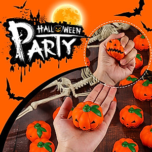 25 Pieces Halloween Pumpkin Stress Balls Stress Relief Balls Pumpkin Stress Foam Balls Mini Foam Stress Ball for Party Decoration Supplies School Carnival Reward