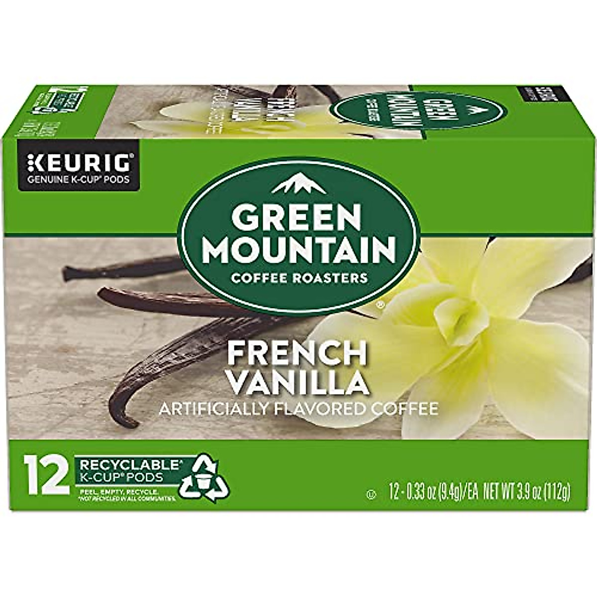 Green Mountain Coffee Roasters French Vanilla Keurig Single-Serve K-Cup pods, Light Roast Coffee, 12 Count