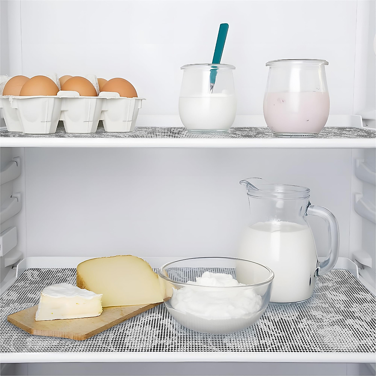 RAY STAR Shelf Liner, Non-Adhesive Refrigerator Liners for Shelves Washable 12 * 120 inch, Vinyl Shelf Drawer Liner Non-Slip Bathroom Cabinet Liner for Kitchen/Storage/Desks (Flower-2)