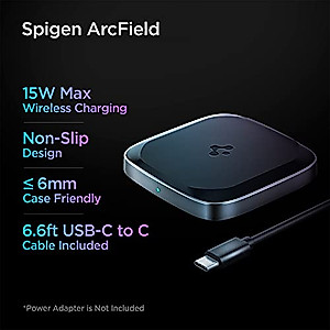 Spigen Wireless Charger, Fast 15W Wireless Charging Pad for Qi Enabled Galaxy S23 Ultra Plus Z Fold Flip 4 3 S22 S21 FE Note 20 Pixel 6 iPhone 11 XS XR X 8 SE [No Adapter Included]