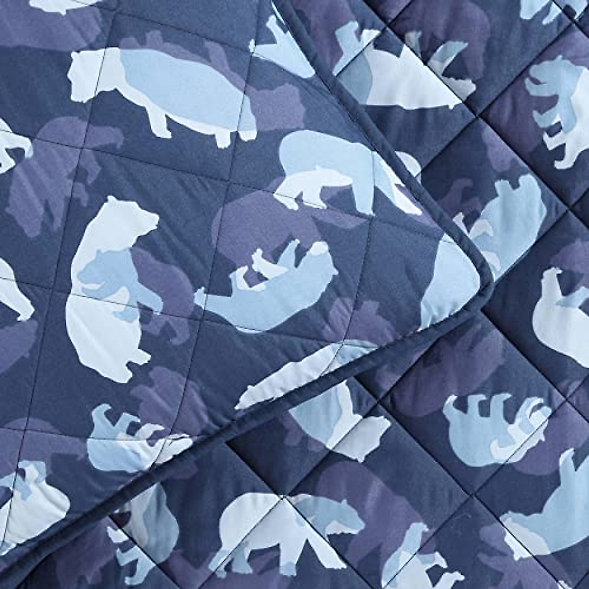 Eddie Bauer - Full Size Quilt Set, Reversible Kids Bedding with Matching Shams, Ideal for Toddler Bedding Set (Camp Camo Navy, Full)