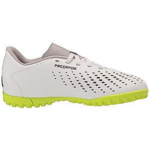 adidas Predator Accuracy.4 Turf Sneaker, White/Core Black/Lucid Lemon, 5 US Unisex Big Kid