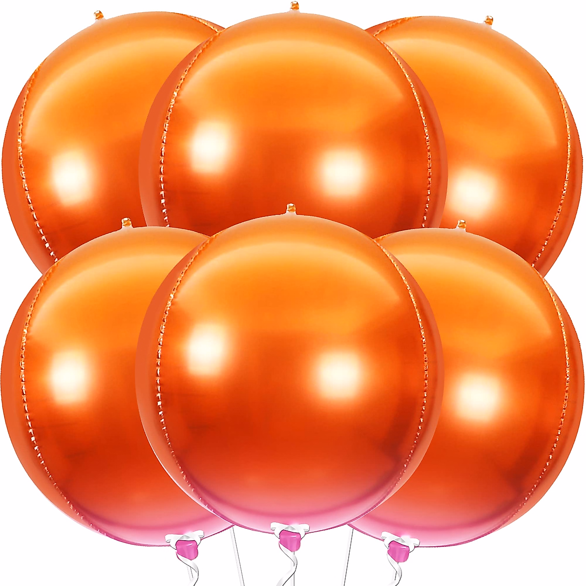 KatchOn, Thanksgiving Turkey Balloons - Large 22 Inch, Pack of 6 | Big Orange Mylar Balloons - 22 Inch, Pack of 6 | Happy Thanksgiving Balloons - Large 27 Inch, Pack of 6 | Thanksgiving Foil Balloons