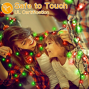 Ollny Christmas Lights, 500LED 164FT Long Christmas Tree Lights with 8 Modes Remote Timer IP44 Waterproof, Outdoor Christmas Lights for Tree House Yard Outside Xmas Decorations (Red+Green)