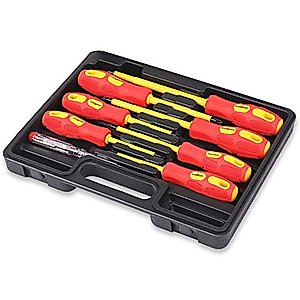 HORUSDY 8-Piece 1000v Insulated Screwdriver Set, Magnetic Tip Electrician screwdriver Set