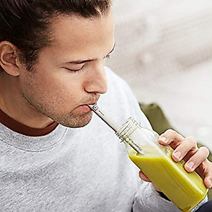 Light My Fire Reusable Metal Straw - Titanium Metal Straw with Case - 7.5" oval shaped Travel Straw with Utensil Holder - Made in Sweden - Resuable Straw with Cutlery Holder for Lunchbox & Take Away