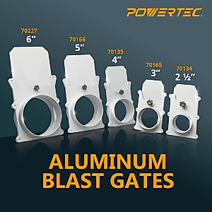 POWERTEC 70165V 3-Inch Aluminum Blast Gate, 1 PK