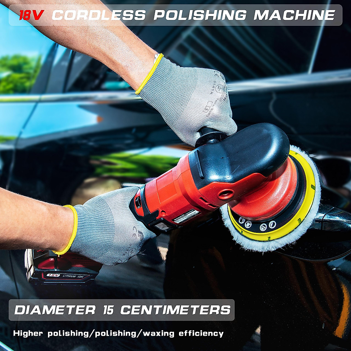 IRONFIST Cordless Orbital Polisher for Milwaukee M18 Battery, Car Polishing Waxer Machine 6inch work disk with brushless motor 6 speeds 750-6800RPM, (No Battery)