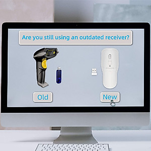 THARO New Wireless Mouse Barcode Scanner, 2-in-1 Design 2D Handheld Barcode Scanner with Wireless Mouse Functions for POS System,Store,Supermarket, Warehouse.(Black)