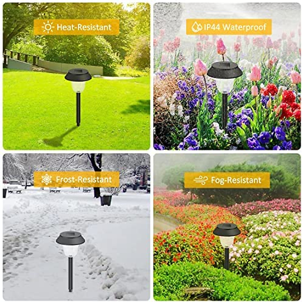 8 Pack Solar Lights Outdoor waterproof, Solar Powered Garden Lights, Bright LED Solar Pathway Lights, Auto On/Off landscape solar lights for Garden, Yard, Landscape, Patio, Driveway, Backyard, Walkway
