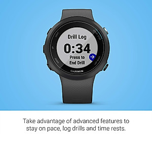 Garmin - Swim 2 Smartwatch 42mm Fiber-Reinforced Polymer - Slate - 010-02247-00 (Renewed)