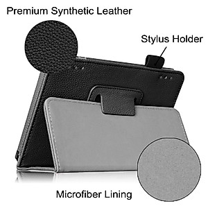 Fintie Folio Case for Fire HD 7 Tablet (4th Generation, 2014 Release) - Slim Fit Leather Standing Protective Cover with Auto Sleep/Wake, Black