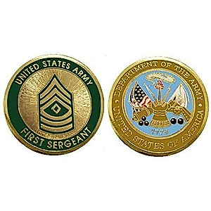 Army Enlisted Ranks - First Sergeant “E8’’ Challenge Coin/Logo Poker/Lucky Chip