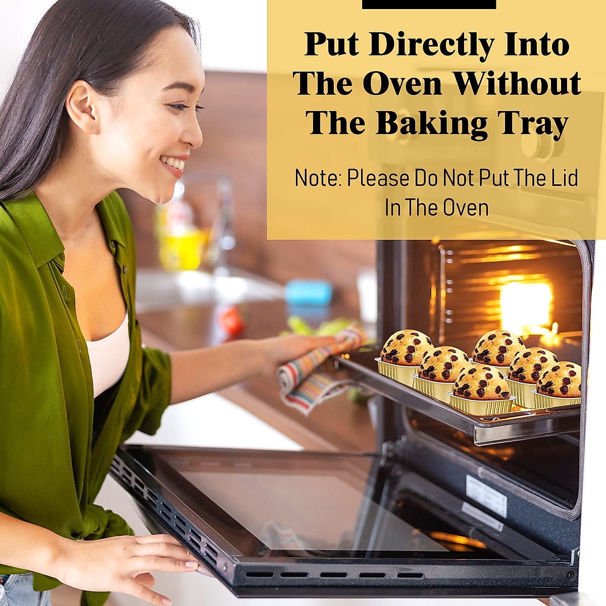 200 Pcs 5 oz Aluminum Foil Baking Cups with Lids 150 ml Foil Cupcake Containers Disposable Ramekins Mini Creme Brulee Pudding Cups Square Muffin Liners Flan Cups for Wedding Christmas Birthday Party