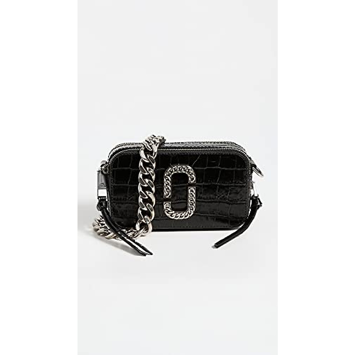 Marc Jacobs Women's Snapshot Croc Embossed Camera Bag, Black, One Size