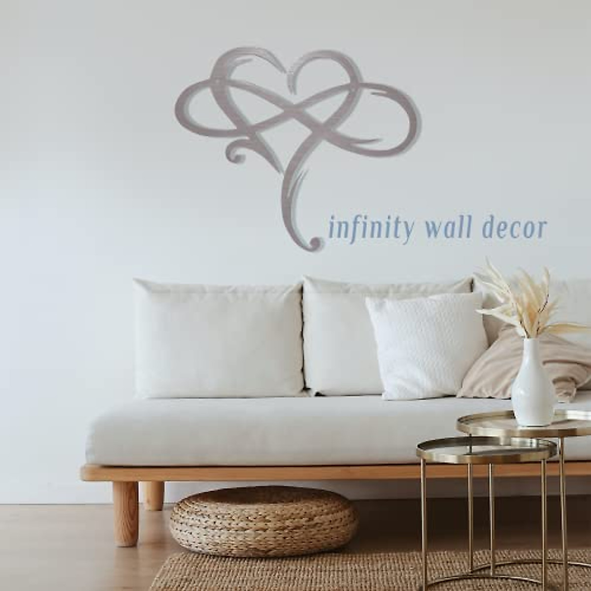 NASUHUAI Infinity Heart Metal Wall Decor Metal Wall Art Unique Infinity Heart Wall Decor Love Sign Plaque Steel Art.Be Used For wall Decor Bedroom Livingroom Decor（15.7 * 13.7） (Silver)