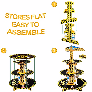 3 Tier Construction Birthday Cupcake Stand Construction Birthday Party Supplies for Construction Baby Shower Dump Truck Party Decorations