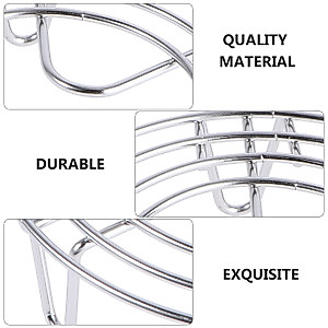 Housoutil Egg Steamer Rice Cooker Stainless Steel Microwave Pressure Cooker Wire Baking Rack Cooking Steaming Rack Egg Cooking Rack Steamer Pot Round Cooking Steam Rack Baking Steam Holder