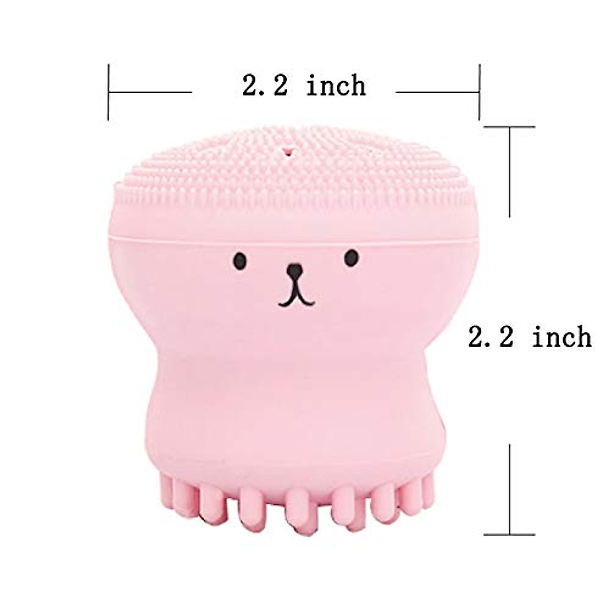 MIPPER Cute Little Octopus Silicone Face Cleansing Brush Facial Scrubber for Deep Cleaning,Exfoliating,Makeup Remover,Massage (1pc,green)