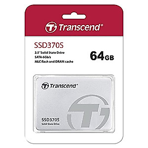 Transcend 64GB SSD370S 2.5" SATA3 SSD, Solid State Drive, Guaranteed Endurance and Reliability, Dram Cache, MLC - TS64GSSD370S