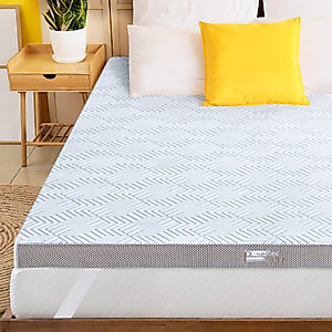 BedStory Firm Mattress Topper Twin 4 Inch, High-Density Memory Foam Provides Extra Lumbar Support, Enhanced Lower Back Relief, Firm & Supportive Cooling Gel Foam for Pressure Relief, 40 Days Trial