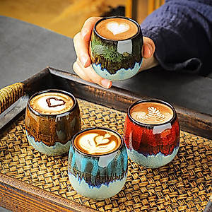 Tolatr Ceramic Kiln Espresso Cups Set - Unique 3oz Design