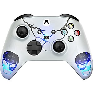 MODDEDZONE Skulls White Original Custom UN-Modded Wireless Gaming Controller compatible with Xbox One S/X, PC | Personalize Your Gaming Experience and Exceptional Performance | Customized in the USA|