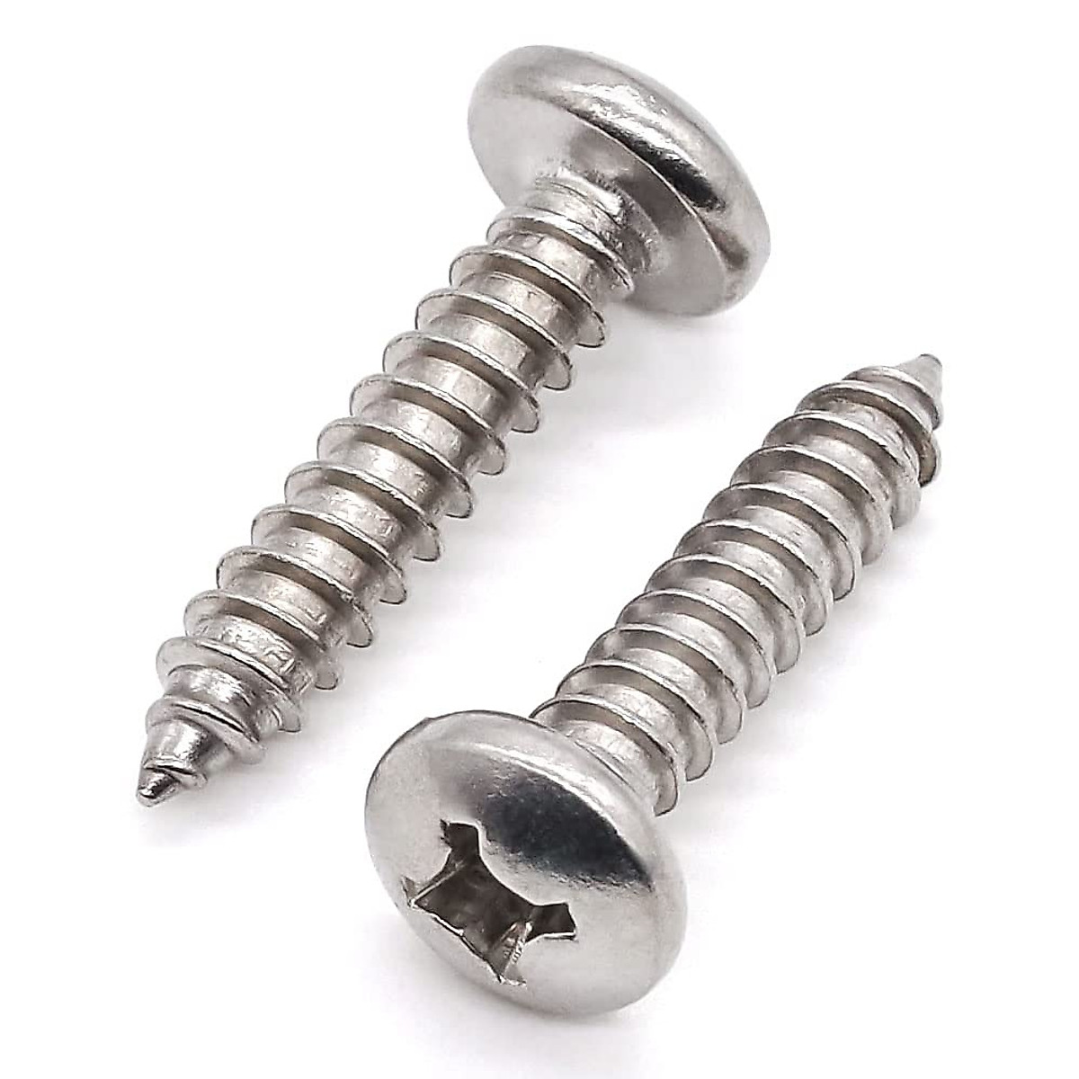 Glvaner #14 x 1/2" (50 pcs) Pan Head Self Tapping Screws, 18/8 Stainless Steel 304, Phillips Pan Head Sheet Metal Screws, Pan Head Wood Screws, No.6.3mm Thread Size