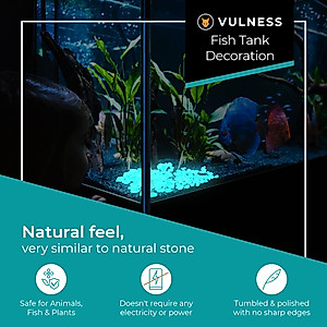 VULNESS Glow in The Dark Rocks Decorations - Ideal for Yard, Walkway, Driveway, Pathway, Backyard, Garden, Room Decor, Planter Aesthetic, Aquarium Fish Tank Accessories, Betta Gravel (0.4-0.6 inch)