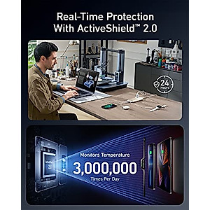 Anker Charging Station (AnkerPrime 100W), Compact Power Strip for Travel,Work, 5ft Detachable Extension Cord with 2 Outlets & 4 USB Ports, for iPhone14, Samsung, iPad, MacBook (not Battery/Wireless)