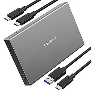 Cable Matters Premium Aluminum 10Gbps Gen 2 USB C Hard Drive Enclosure for 2.5" SSD/HDD with USB-C and USB-A Cables - Thunderbolt 4 / USB4 / Thunderbolt 3 Port Compatible with MacBook Pro, MacBook Air