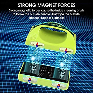 KEDSUM Magnetic Aquarium Fish Tank Cleaner, Fish Tank Glass Cleaner, Floating Clean Brush with Handle Design