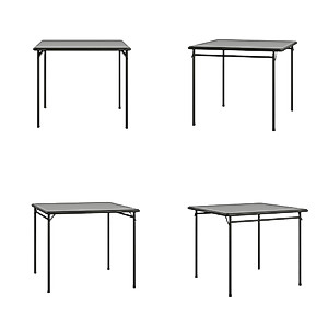 COSCO 34" Square Vinyl Top Folding Card Table, Black