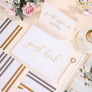 Prudiut Wedding Guest Book 7"x 9" Guest Book Wedding Reception, Guest Book for Bridal Shower Guest Book, Baby Shower Guestbook, Special Events, 112 Lined Pages Guestbook for Wedding