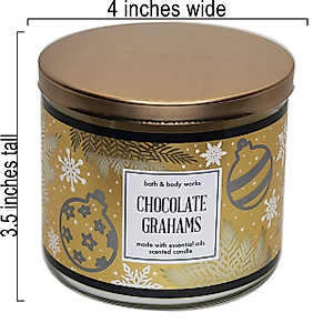 White Barn Bath & Body Works 3-Wick Candle w/Essential Oils - 14.5 oz - Many Scents! (Chocolate Grahams)