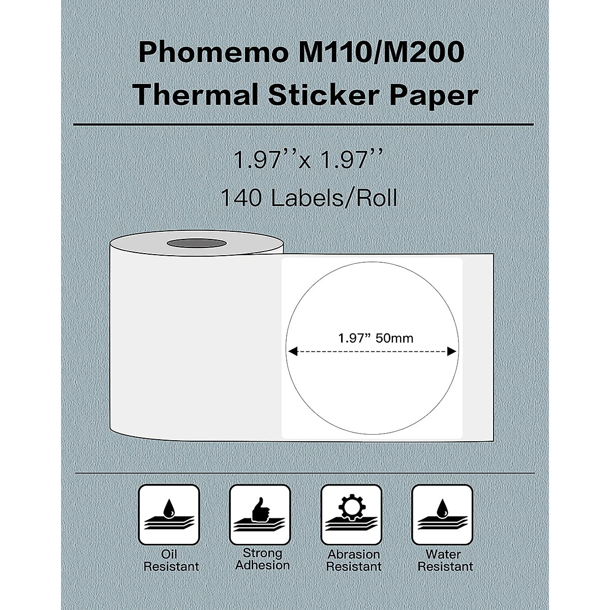 Phomemo Barcode Label Printer- M110 Label Maker Portable Bluetooth Label Maker Machine for Small Business, Barcode, Address, Logo, Clothing, Jerwery, Compatible with iOS & Android, Blue