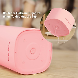 hecef Cute Kitchen Knife Set,5-piece Non-Stcik Knives Set with Detachable Block and Scissors,Sharp Kitchen Knives for Chopping, Slicing, Dicing and Cutting, Gift Housewarming Birthday (Pink)